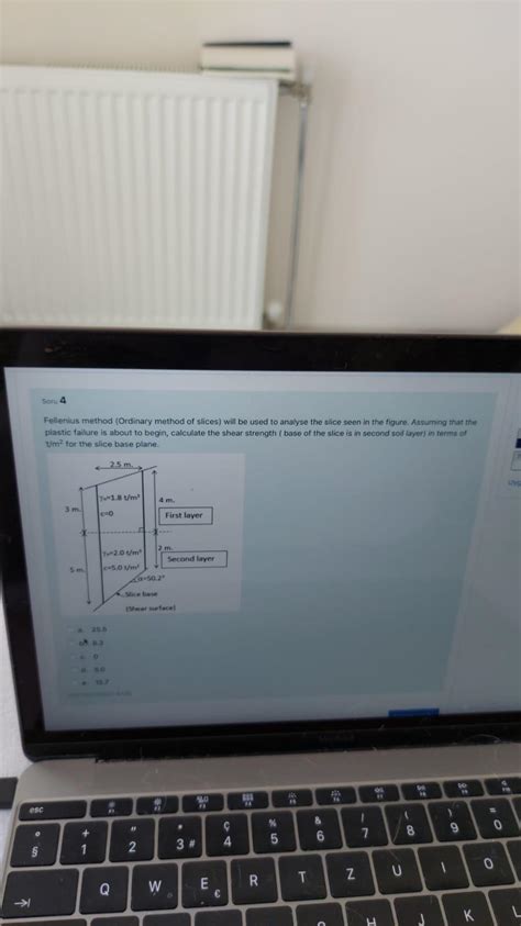Solved Soru 4 Fellenius Method Ordinary Method Of Slices