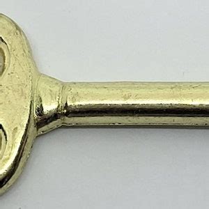 Small Cast Brass Key Polished Skeleton Antique Retro Desk Cabinet Hope
