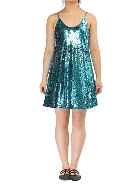 Daring Diva Halloween Costume Glitter Sequin Spaghetti Strap Dress M