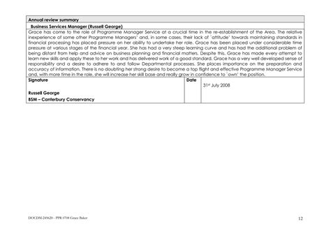 Peformance Plan Reveiw 2008 Dept Of Conservation G Baker Cullen Ppt