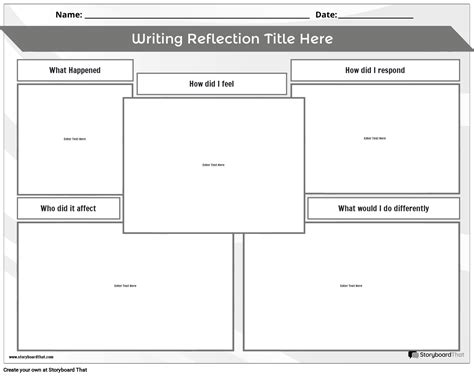 Writing Reflection Worksheets Create With Storyboard That