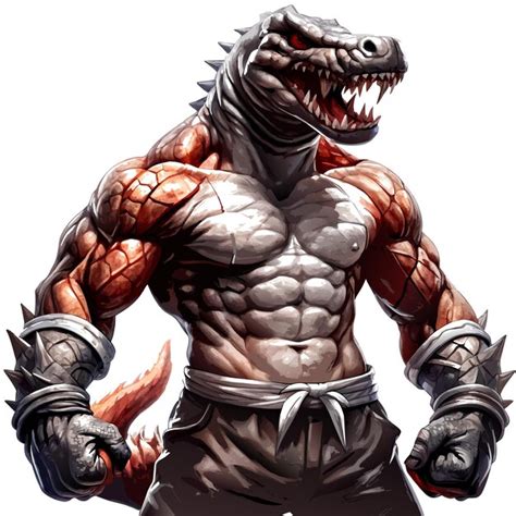 Premium Vector Alligator Fighter Vector Illustration