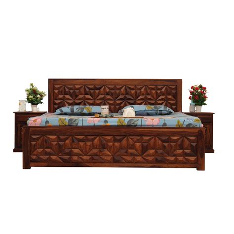 Royal Finish Spinster King Size Bed In Natural Colour With Matte