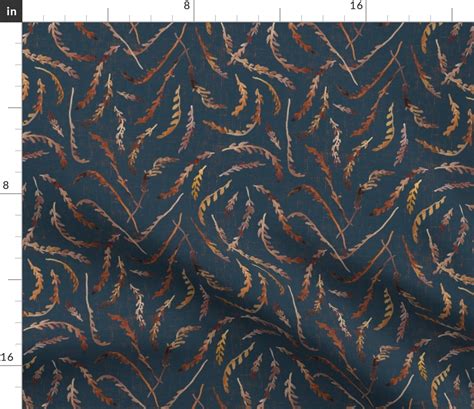 Medium Scale Wild Grasses Watercolor Fabric Spoonflower