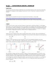 Understanding Capacitors In R C Circuits Lab Experiment And Course Hero