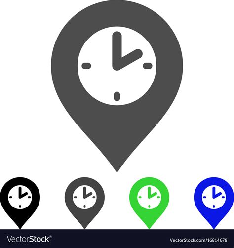 Clock Marker Flat Icon Royalty Free Vector Image