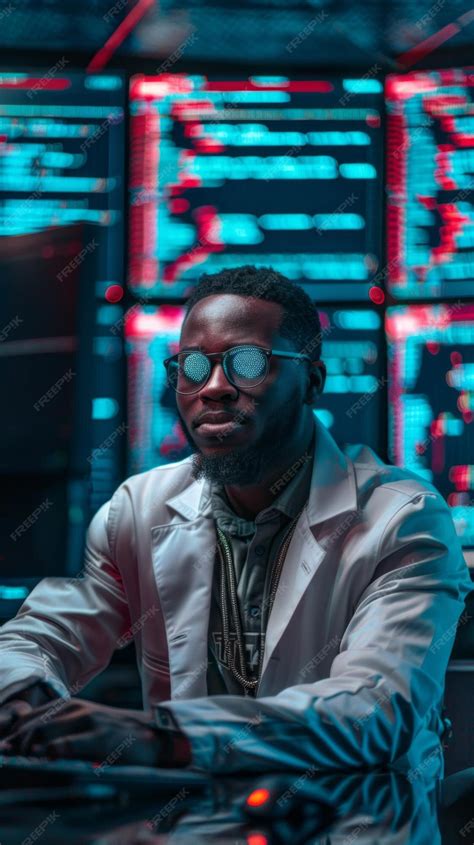 Premium Photo Handsome Confident Black Man Programmer It Specialist Reading Html Script