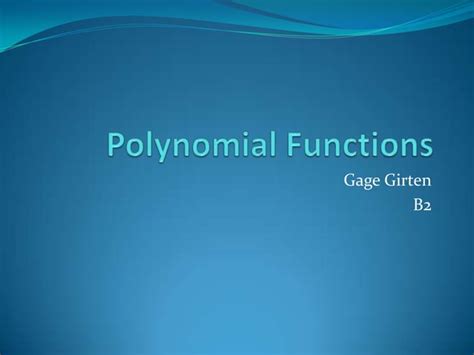 Polynomial Functions Ppt