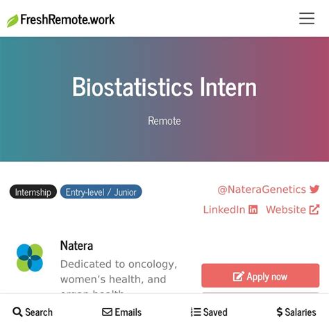 📢 Natera Is Hiring A Biostatistics Intern Rjobboardsearch