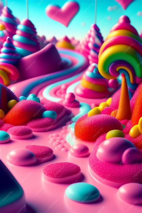 Premium Ai Image Fantasy Candy Land