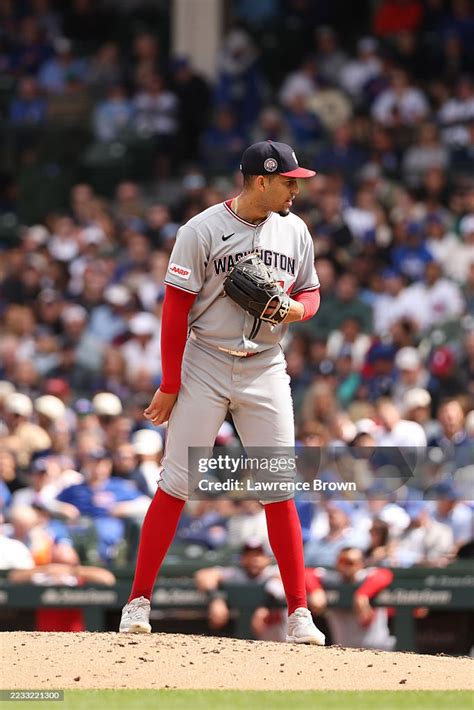 Orlando Ribalta Of The Washington Nationals Pitches During The Game