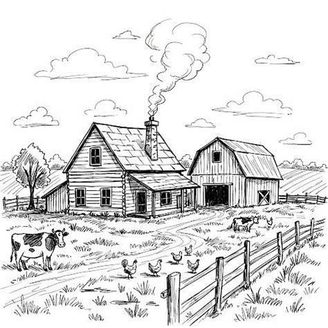Old Farmhouse Drawings