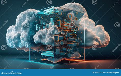 Cloud Computing Technology Concept Generative Ai Stock Illustration