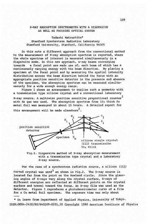 X‐ray Absorption Spectrometer With A Dispersive As Well As Focusing