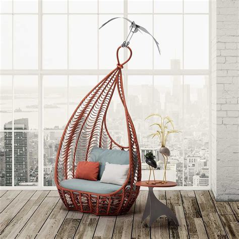 Contemporary Armchair Lasso Kenneth Cobonpue Rattan Steel