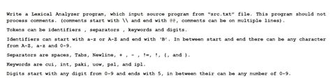 Write A Lexical Analyzer Program Which Input Source
