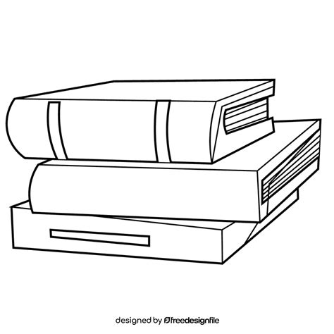 Stack Of Books Three Black And White Clipart Free Download