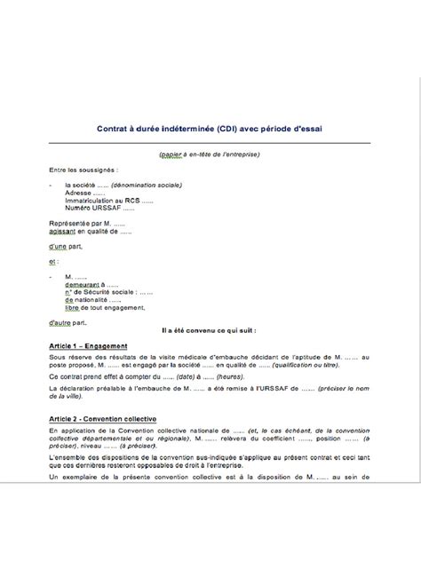 Modele Cdi Pdf