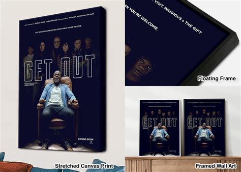 Get Out Film Poster Print On Canvas Blue Horizon Prints Au