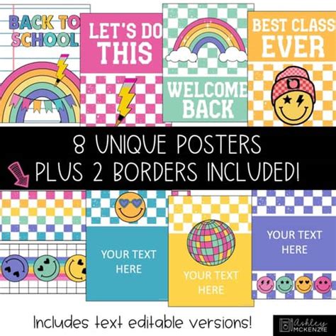 Back To School Classroom Posters Editable Classroom Decor Bts Smiles