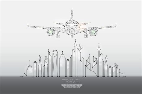 Premium Vector The Particles Geometric Art Line And Dot Of City