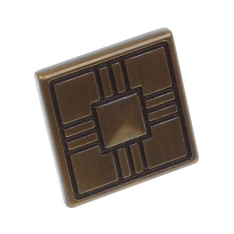 Gliderite 125 Inch Craftsman Series Antique Brass Square Cabinet Knobs