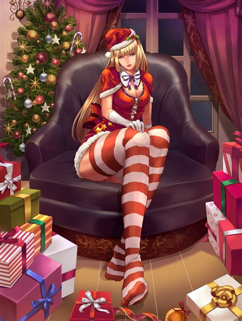 Rule 34 Alluring Blonde Hair Blue Eyes Christmas Outfit Christmas Present Christmas Tree