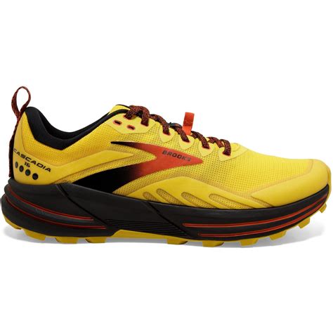 Mens Brooks Cascadia 16 Yellowblackgrenadine 105 D Medium