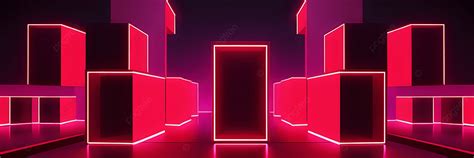Illuminated Red Geometry Art Background Red Cube Geometry Background Image And Wallpaper For