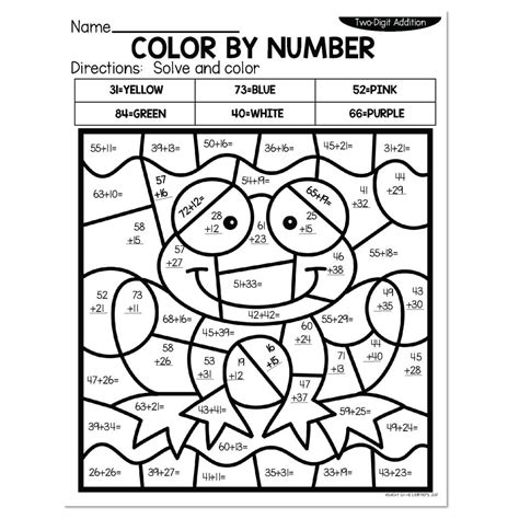 Fall Addition And Subtraction Color By Code Teaching Second Grade