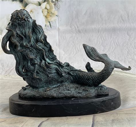 Bronze Sculpture Hot Cast Nude Naked Sexy Mermaid Made By Lost Wax Met