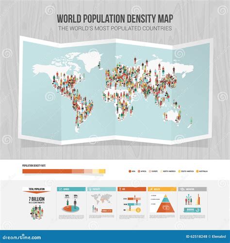 World Population Density Map Stock Vector Illustration Of Analysis Data 62518248
