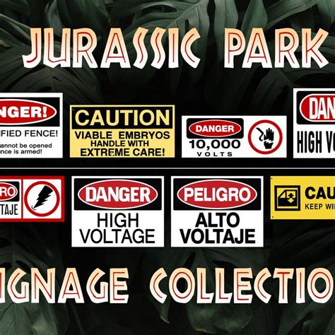 Jurassic Park High Voltage Sign Etsy