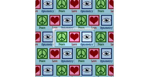 Cute Optometrist Peace Love Optometry Fabric Zazzle