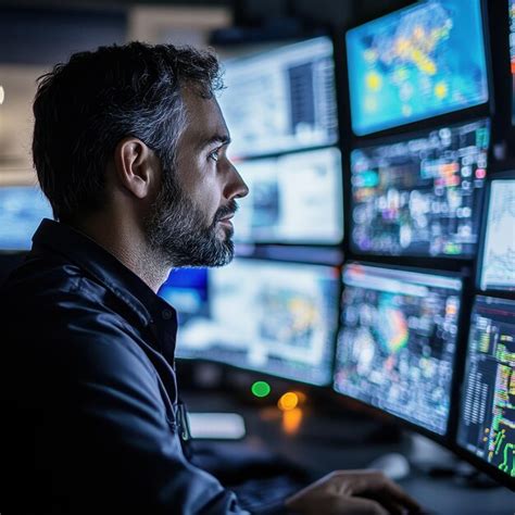 Meteorologist Forecasting Weather Using Hightech Equipment Premium Ai