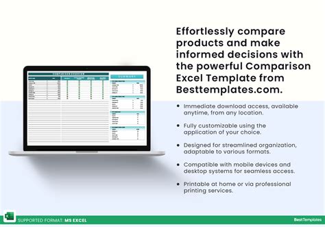 Comparison Excel Template Best Templates
