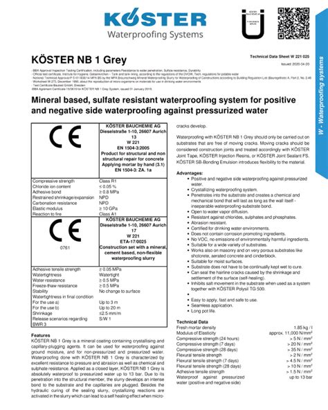 Koster Waterproofing Product Data Sheets Delta Membranes