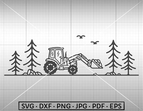 Tractor Loader Svg Tractor Loader Scene Svg Silhouette Cricut Cut