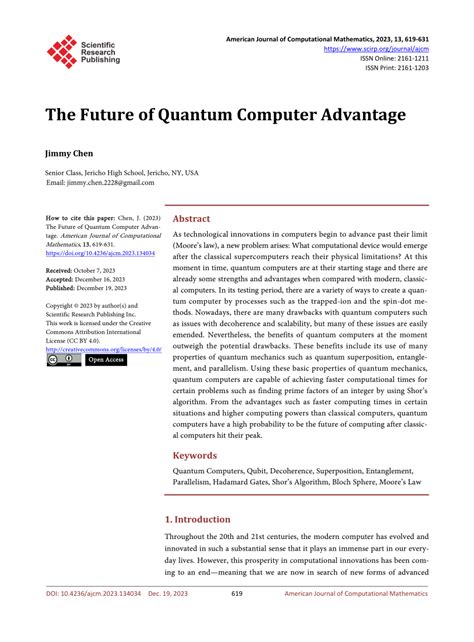 Pdf The Future Of Quantum Computer Advantage