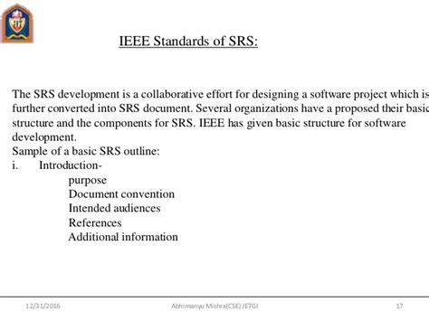 Components Of Srs In Software Engineering Notespowerup