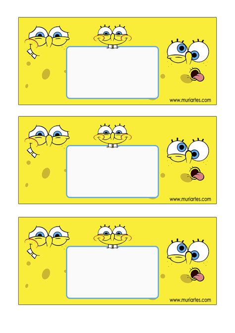 Free Printable Spongebob Food Labels