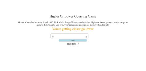 Github Leenick001guessingnumbergame Guess A Number Between 1 And 1000 Youre Tipped To Guess