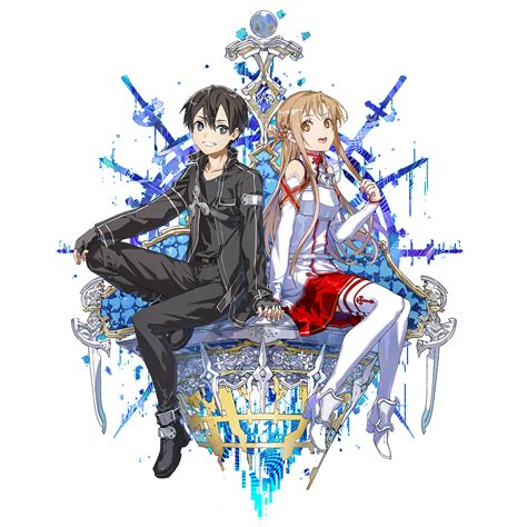 Safebooru 1boy 1girl Aincrad Armor Asuna Sao Black Dress Black Eyes