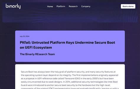 Uefiセキュアブートがバイパス可能のリスク、約900製品に影響の恐れ Tech（テックプラス）