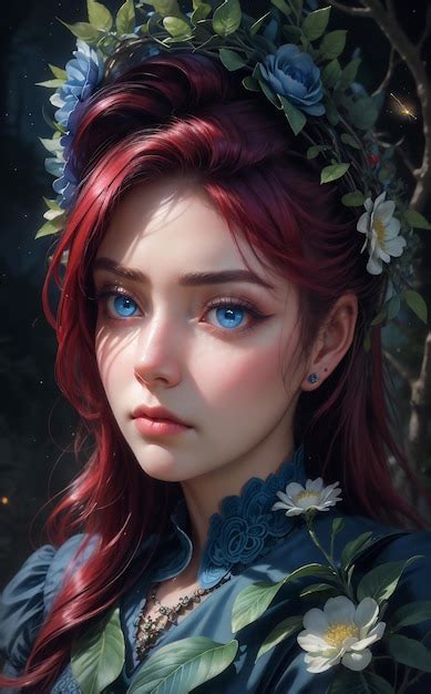 Premium Ai Image Beautiful Girl With Blue Eyes In The Moonlight