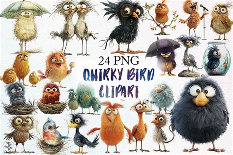 Quirky Bird Sublimation Bundle Illustration Par Dsart · Creative Fabrica