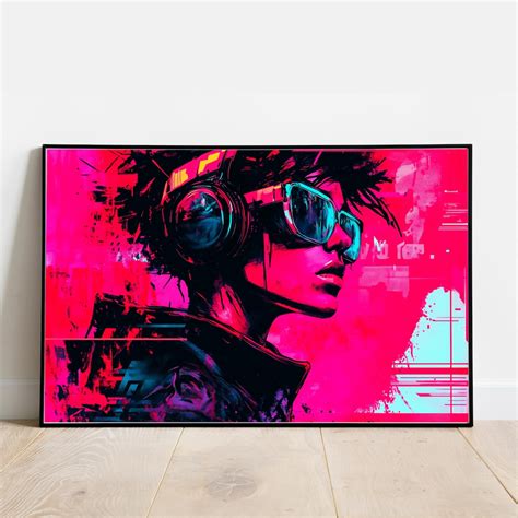 Cyberpunk Girl Poster Cyberpunk Wall Decor Cyberpunk Style Graffiti