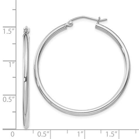 Polished Sterling Silver 2mm Hoop Earrings 1 12 Size