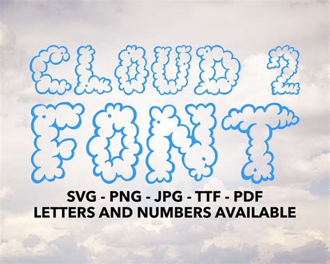 Cloud 2 Font Svg Cloud Font For Cricut Cloud Font Svg Png  Ttf