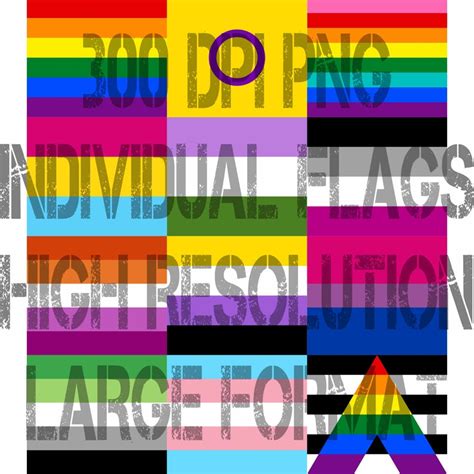 Sexual Identity Flags Png Digital Download Printable Etsy